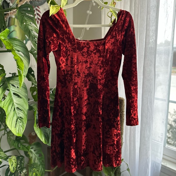 Contempo | Dresses | Vintage Contempo Casuals Red Velvet Dress | Poshmark